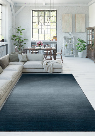 Rilo Ombre Blue Rug | Rugette Washable Rug
