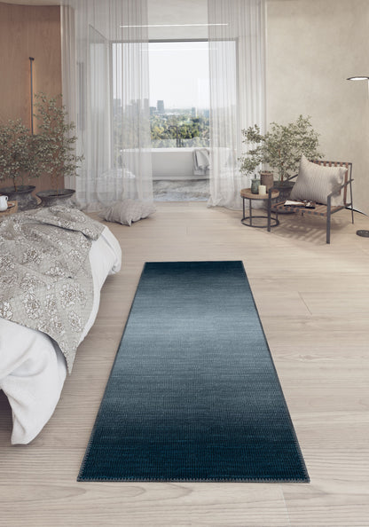 Rilo Ombre Blue Rug | Rugette Washable Rug