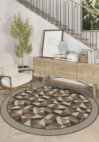 Brooke Brown Geometric Rug | Rugette Washable Rug
