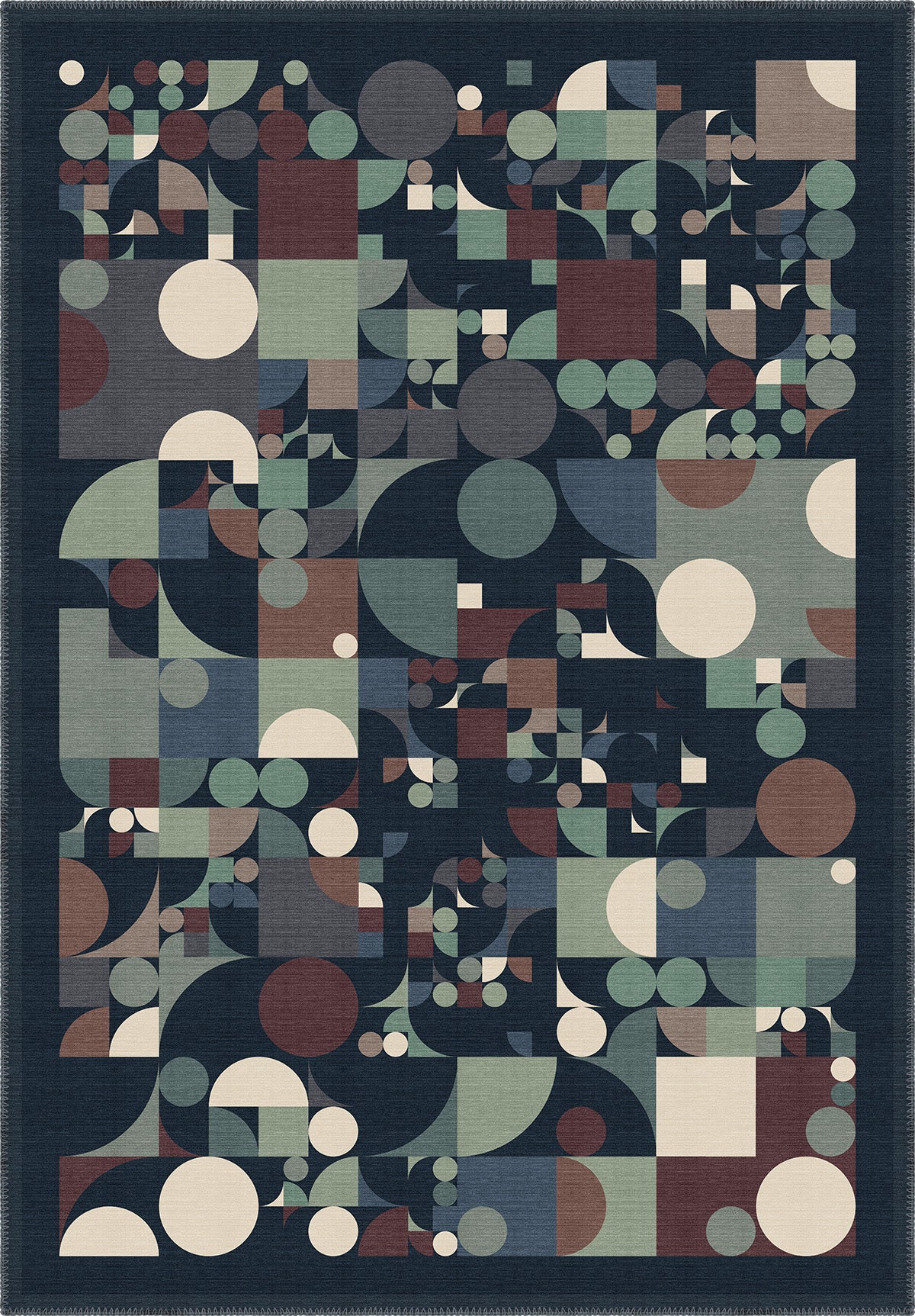 Leandro Teal Geometric Rug | Rugette Navy Rug for Living Room
