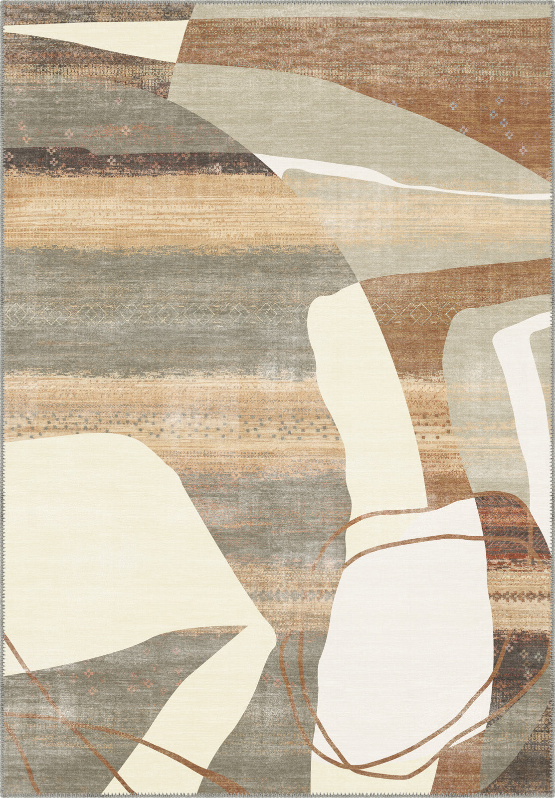 Dax Natural Abstract Rug | Rugette