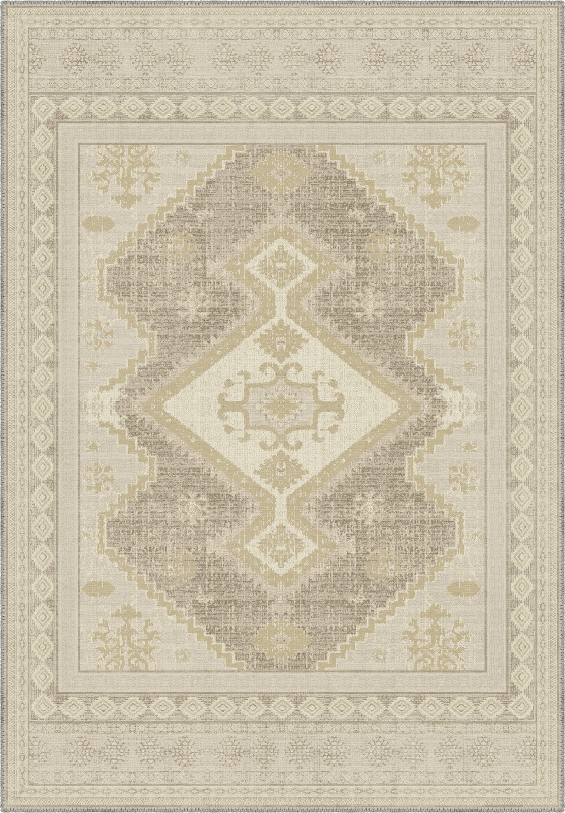 Magnus Beige Medallion Rug | Rugette