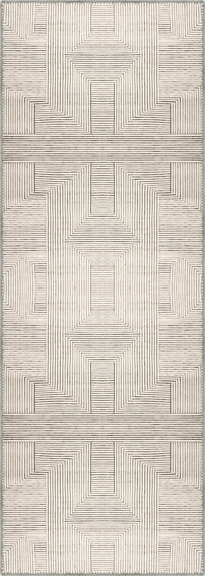 Theron Geometric Beige Rug | Rugette