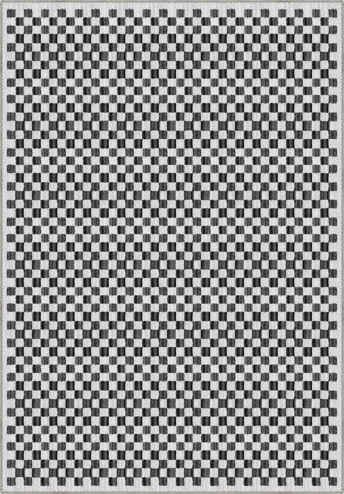 Ophelia Black and White Checkered Rug | Rugette