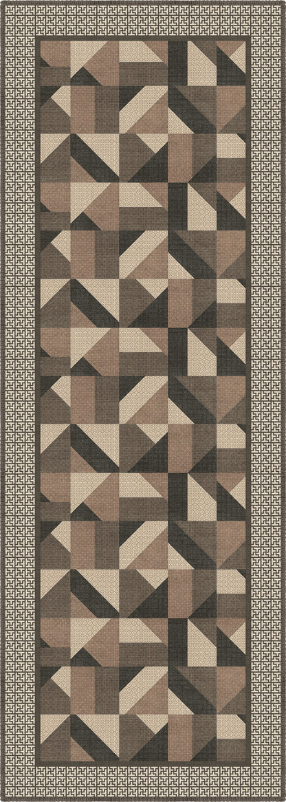Brooke Brown Geometric Rug | Rugette Washable Rug
