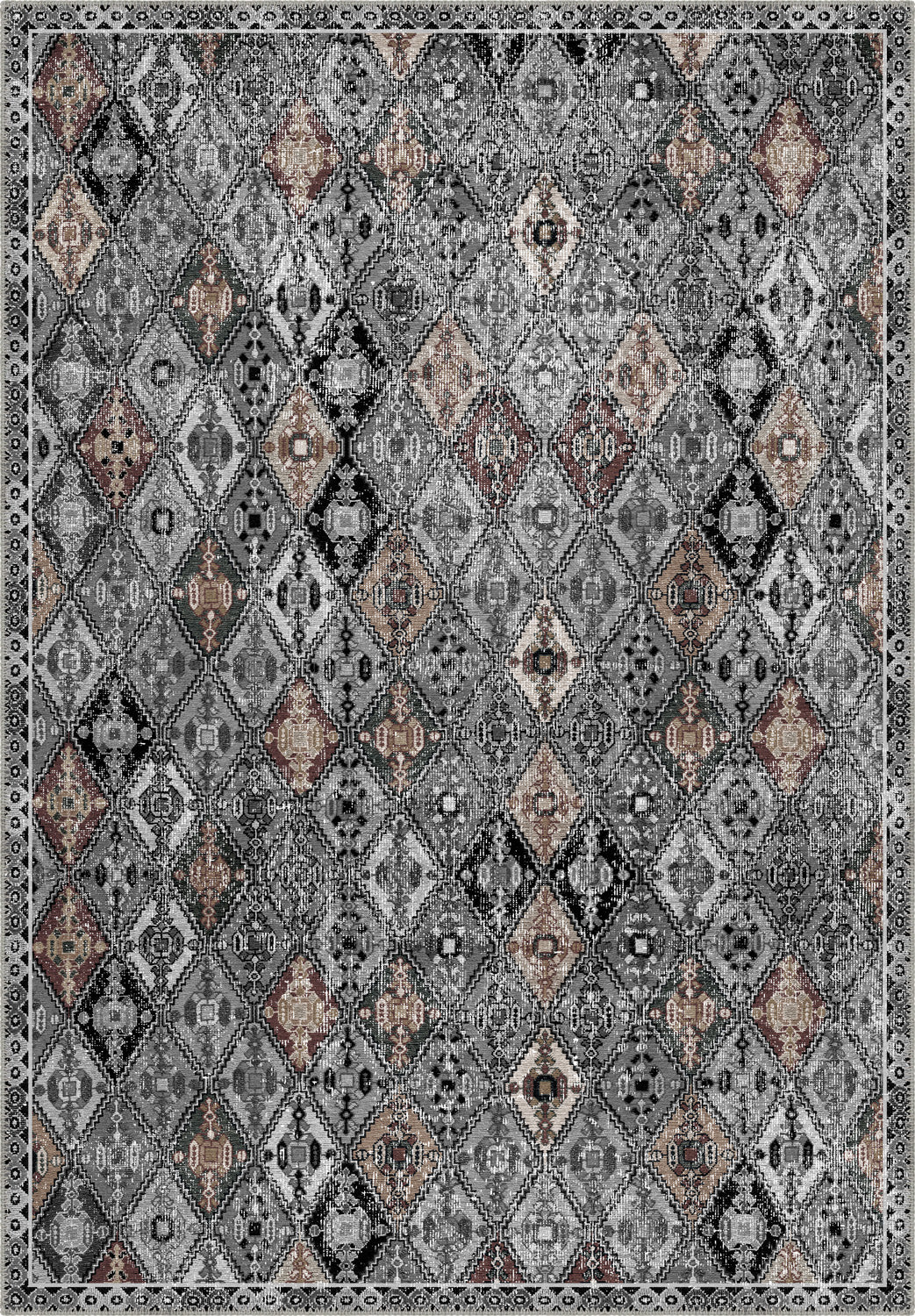Romilly Vintage Rug | Rugette Grey Rug for Living Room