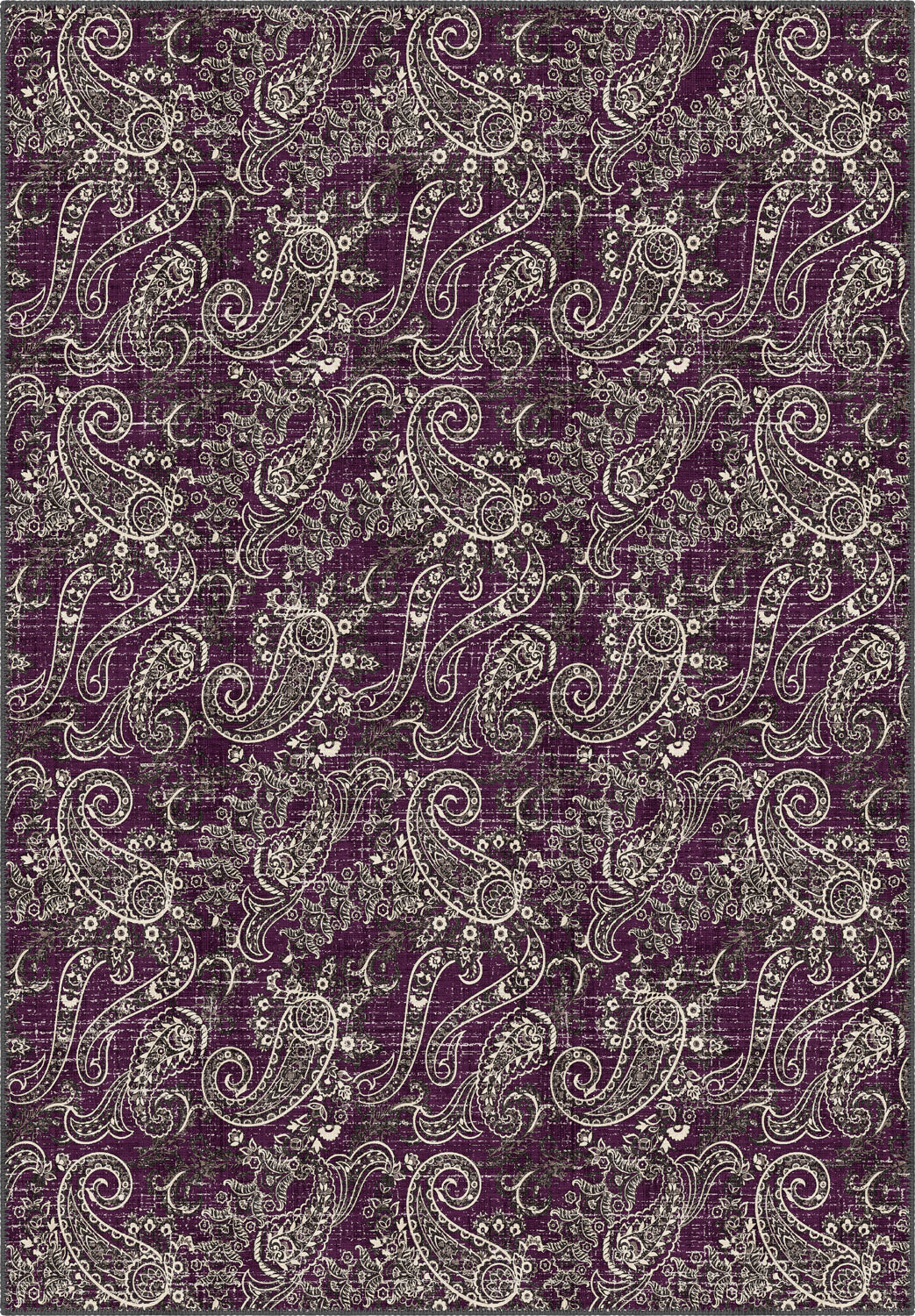 Elena Purple Paisley Rug | Rugette Living Room Rug