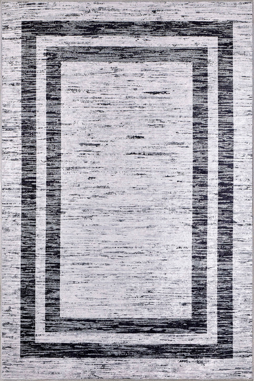 Vincent Bordered Black and White Rug – Rugette