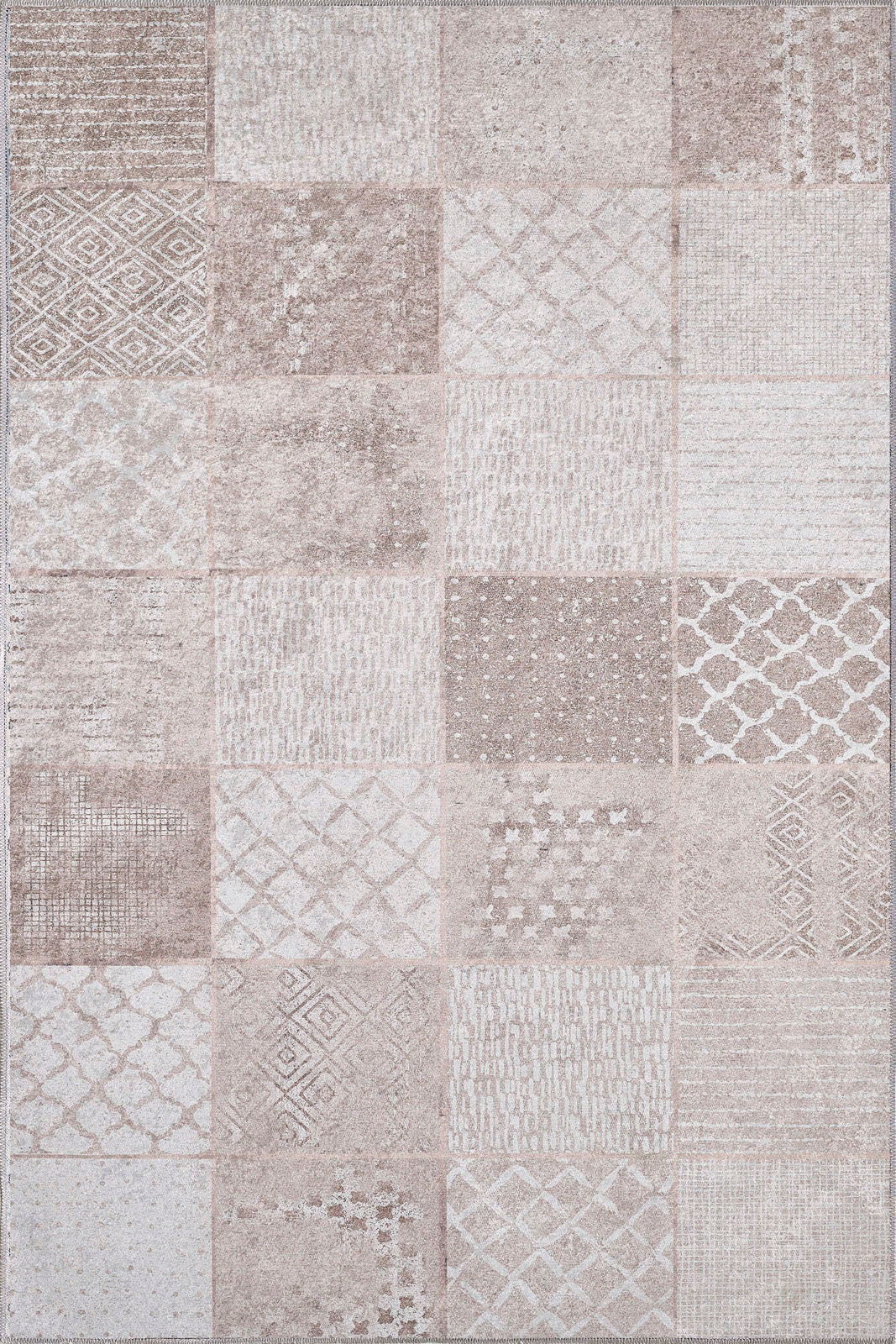 Rylon Cream Checkered Rug – Rugette